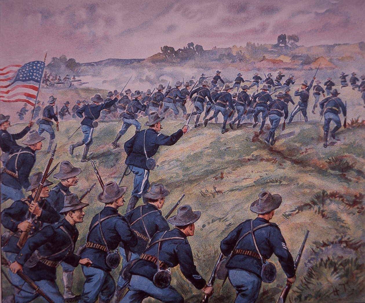 Spanish-American War 1898, US Troops Storm San Juan Heights in Cuba