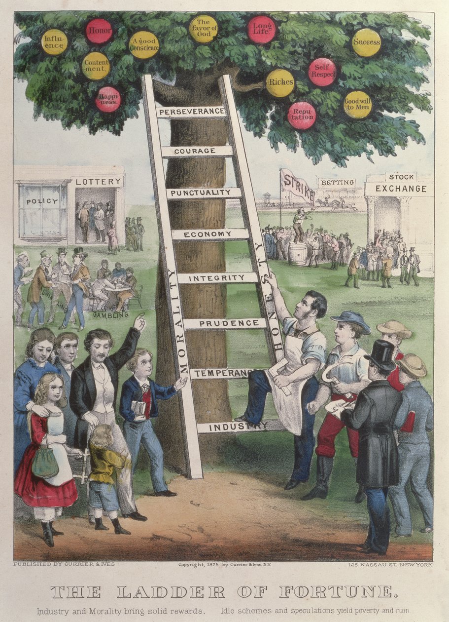 The Ladder of Fortune, published by Currier and Ives, New York, 1875