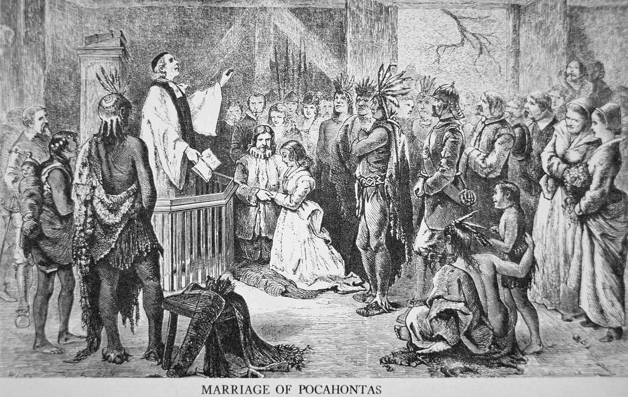 The Marriage of Pocahontas 1614 by American School