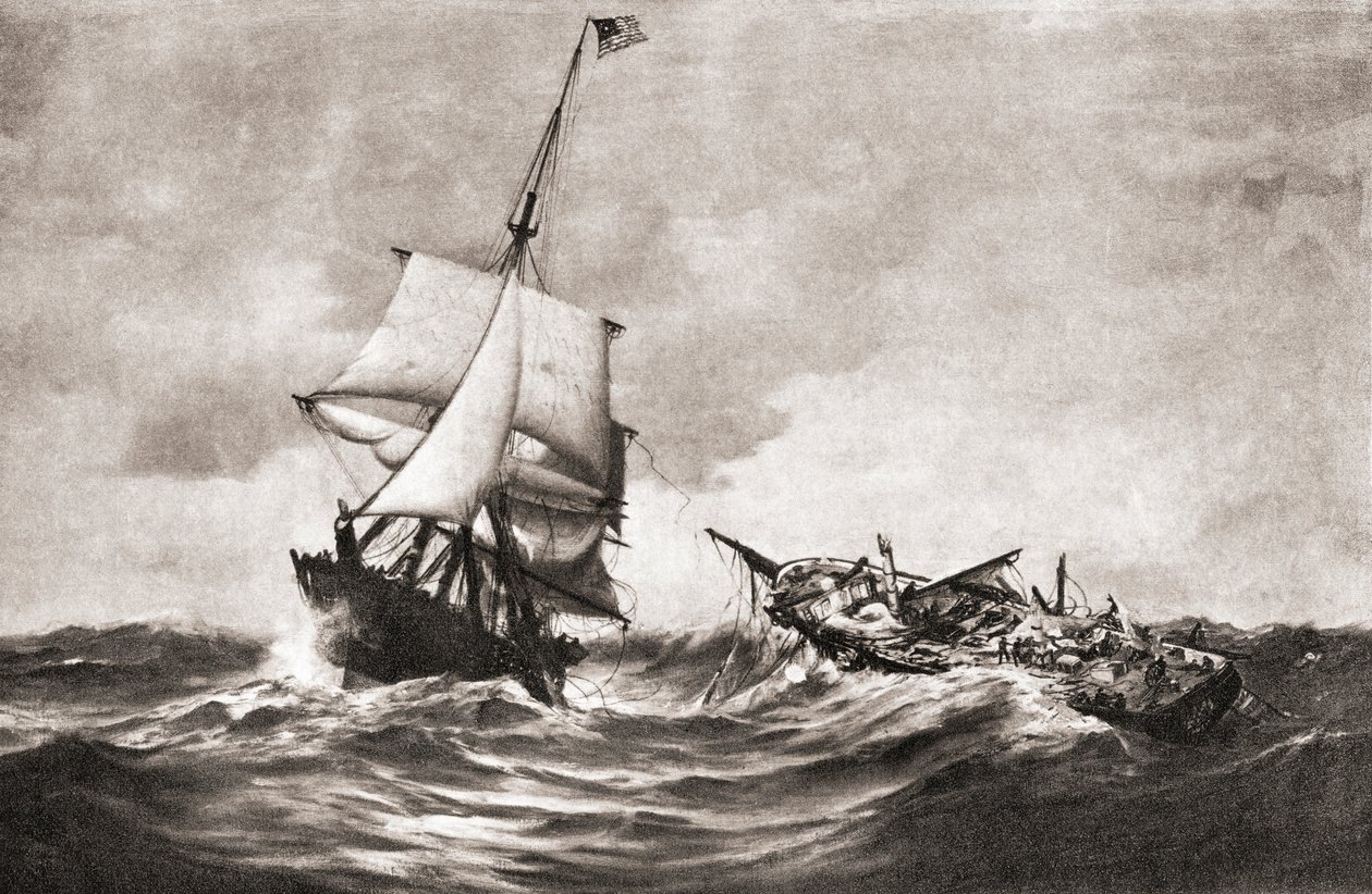 The Capture of HMS Frolic by the USS Wasp by American School