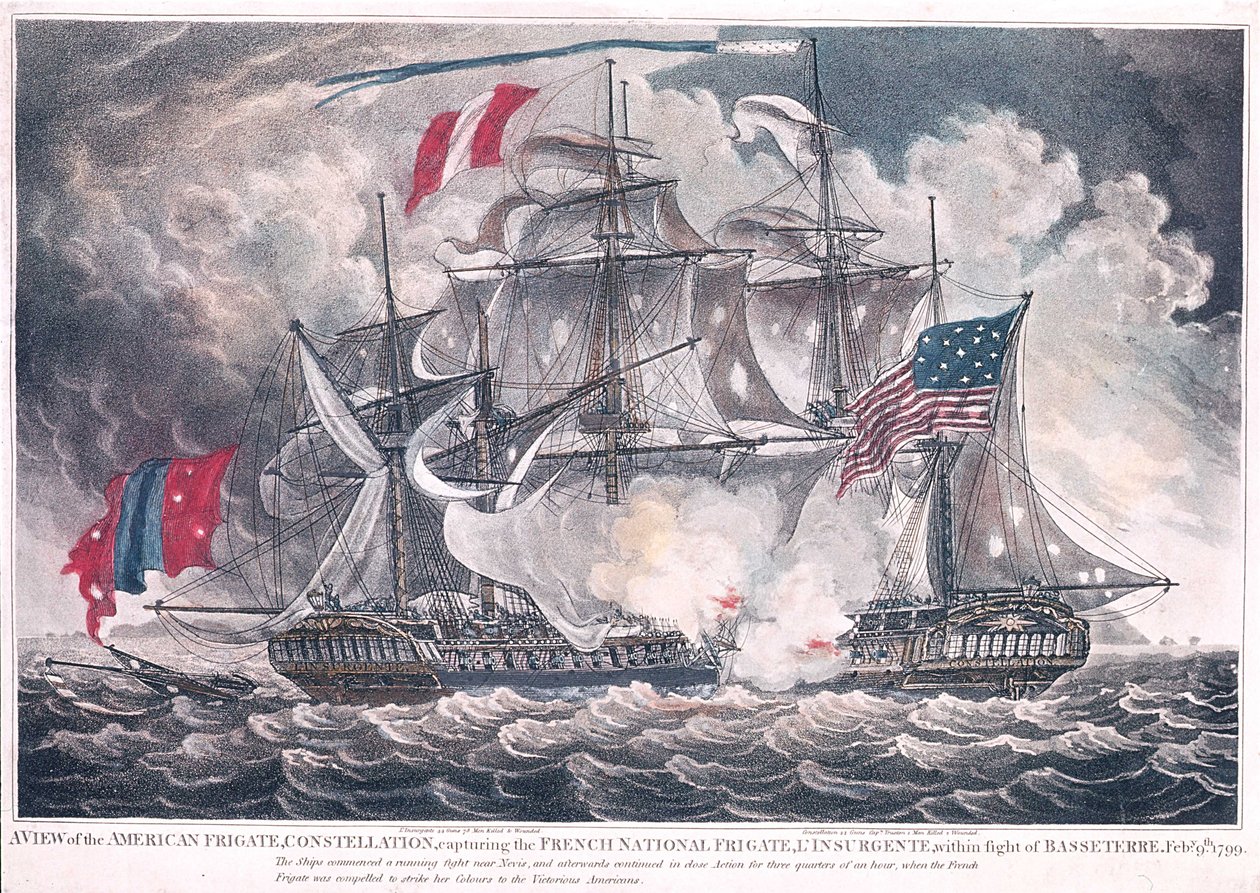 US Frigate Constellation Captures the L'Insurgente in the West Indies ...