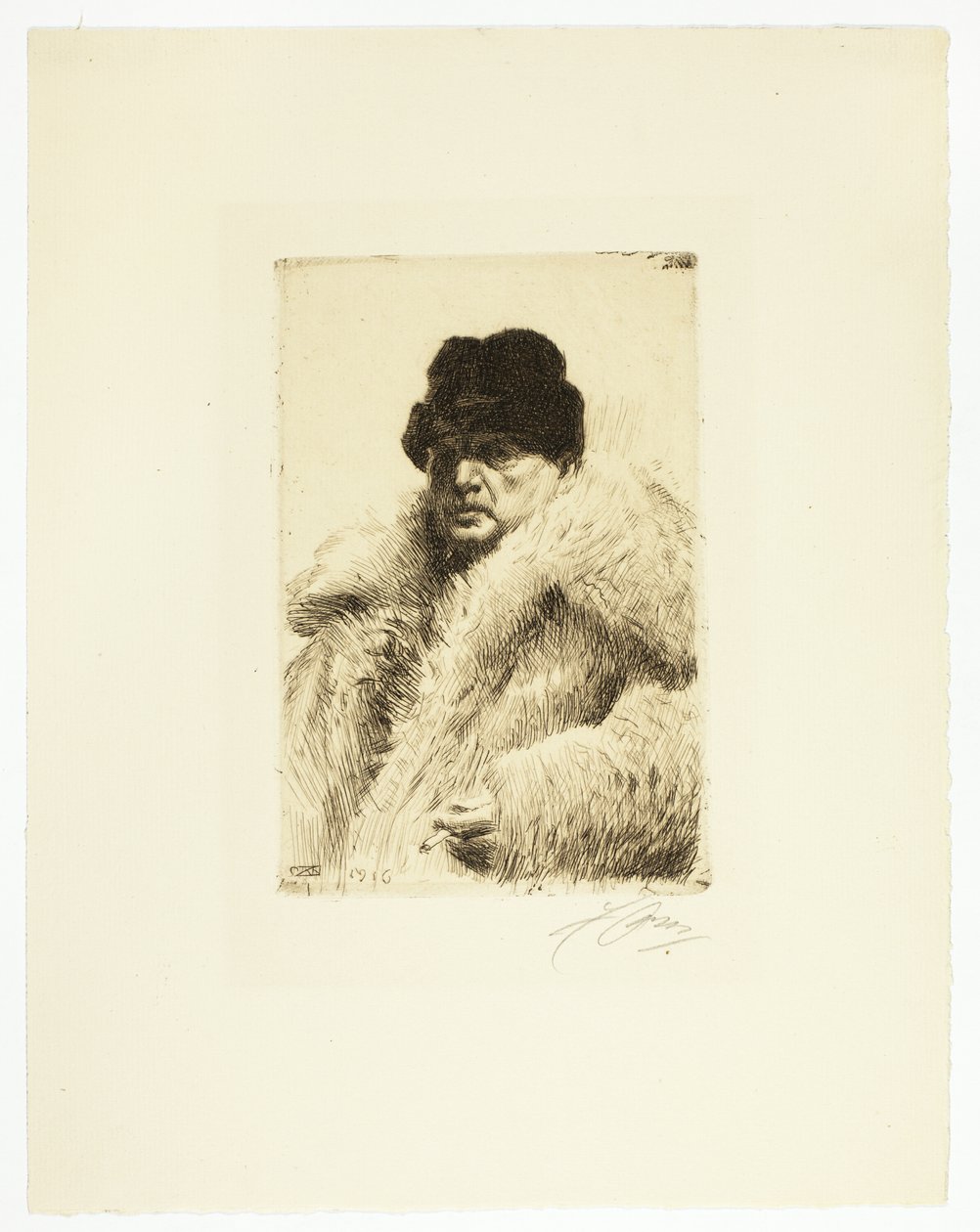 Self-Portrait 1916 by Anders Leonard Zorn: Fine art print