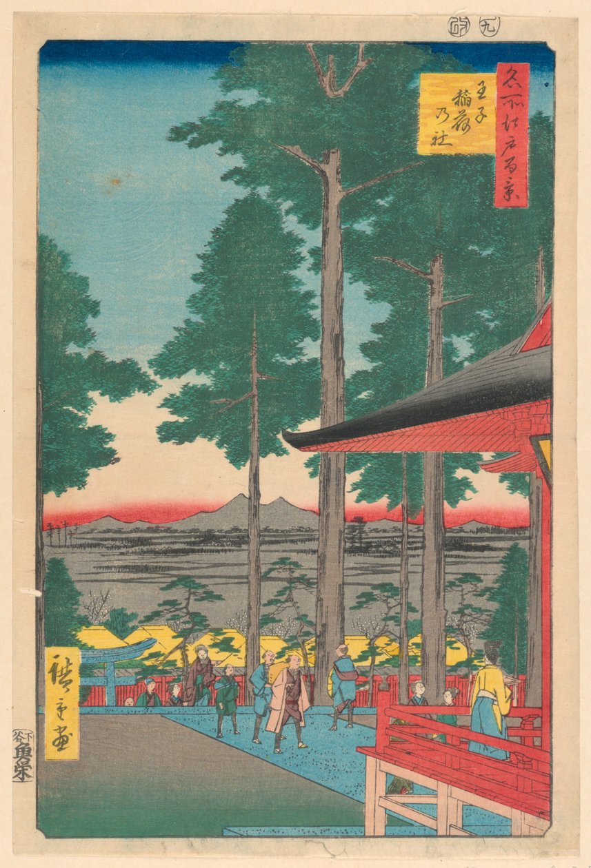 Inari Shrine at Oji from the Series One Hundred Famous Views of Edo