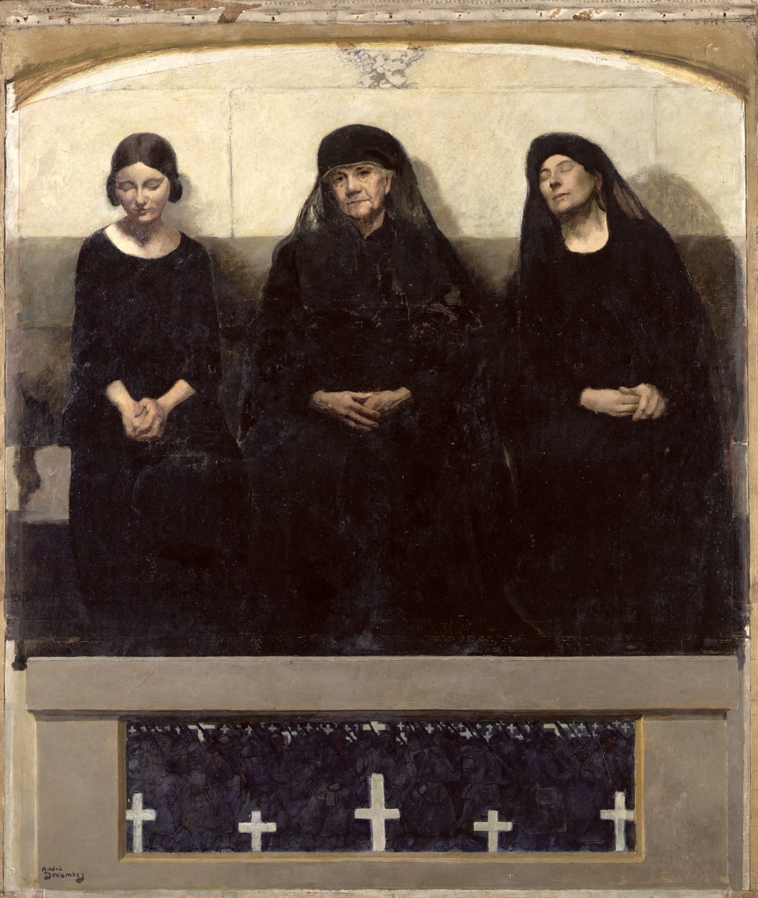 Three Women Grieving for a Lost One, Central Panel of the Triptych ...