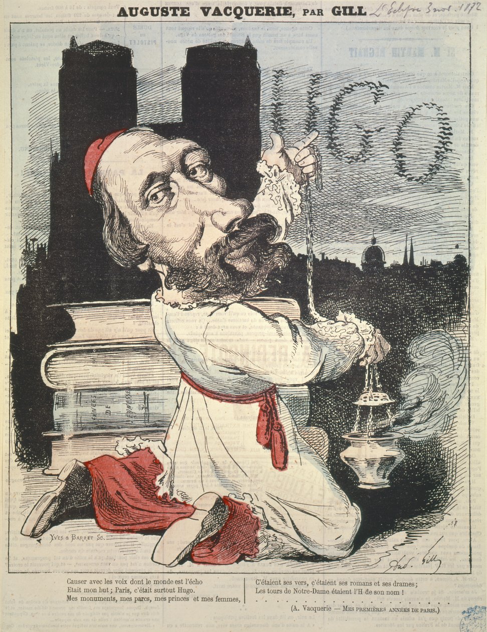 Auguste Vacquerie from the Cover of LEclipse, engraved by Yves & Barret ...