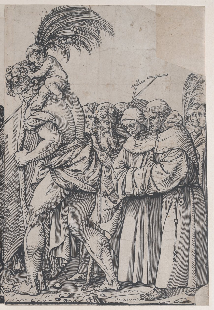 Saint Christopher carrying the Christ Child, from The Triumph of Christ