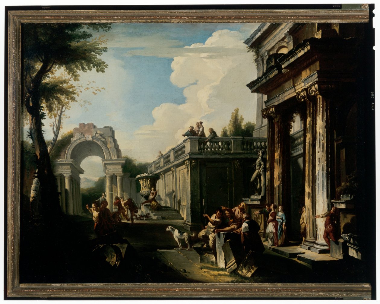 Architectural Capriccio With Fountain by Andrea Locatelli