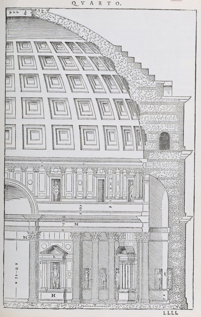 Cross Section of the Pantheon, Illustration from a Facsimile Copy of 'I ...