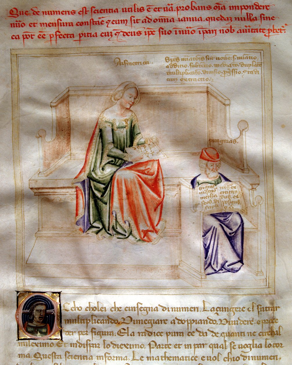 Allegory of Arithmetic in 'Chansonne des sept Vertus et des sept Arts ...