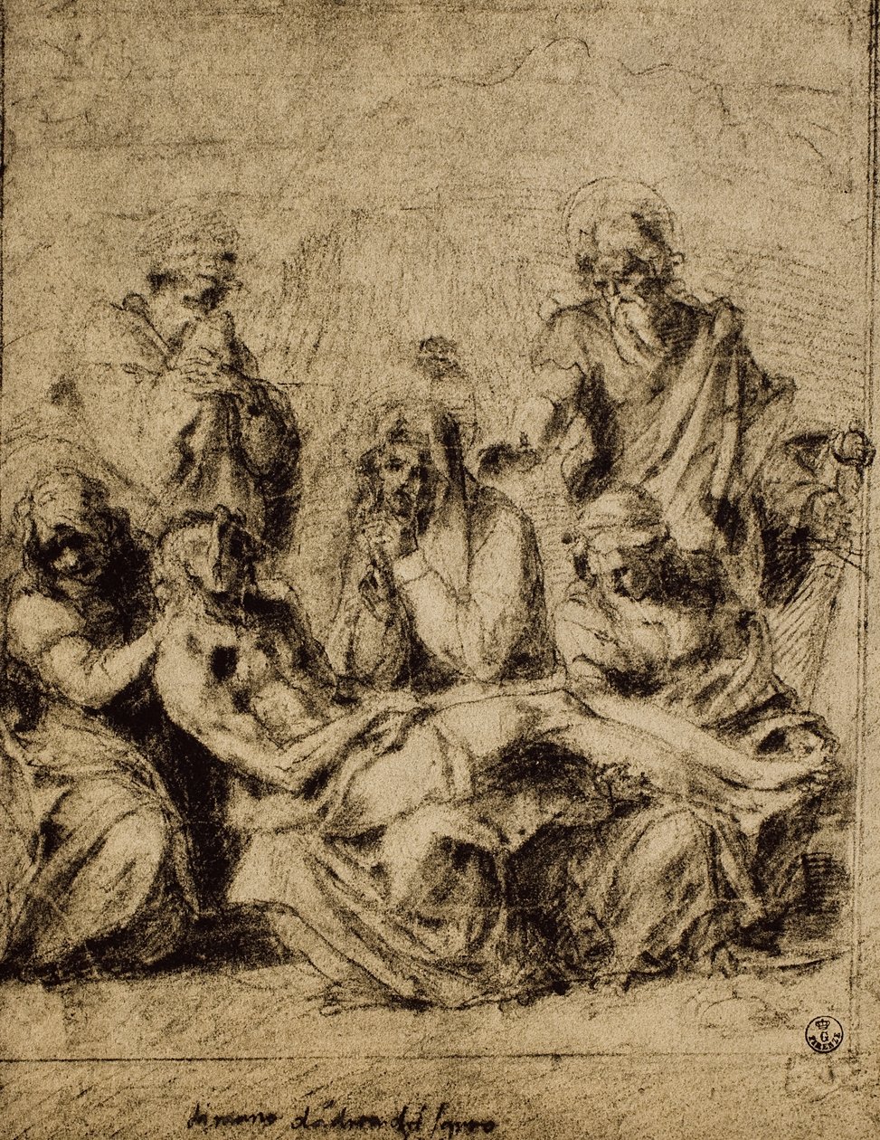 Study for the Deposition, Drawing by Andrea del Sarto. Gabinetto dei ...
