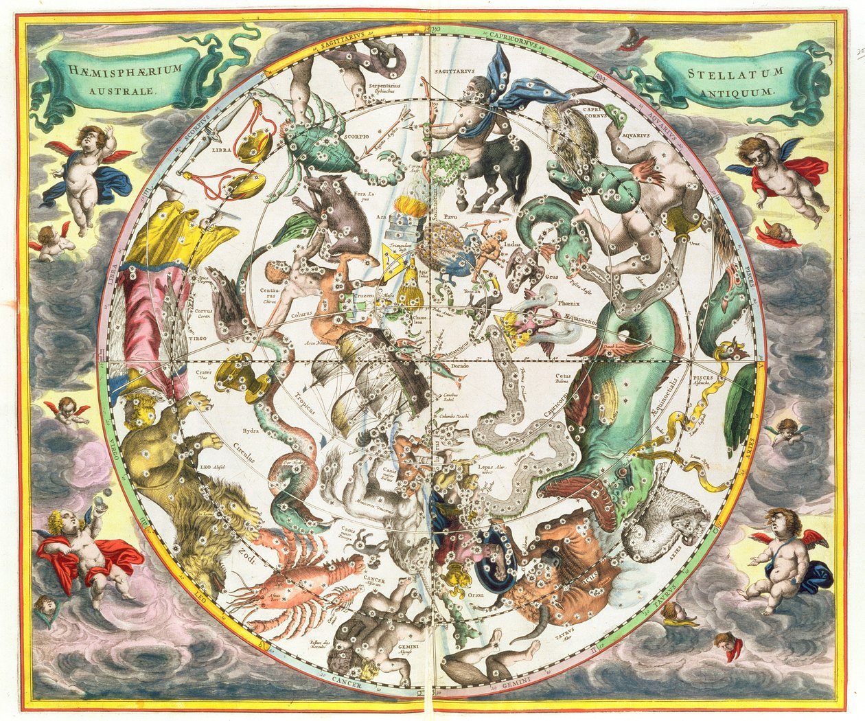 Map of the Southern Hemisphere, from 'The Celestial Atlas, or The ...