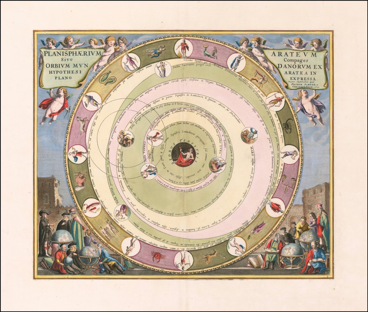 Celestial Chart Illustrating Aratus' Model of the Universe (1660)