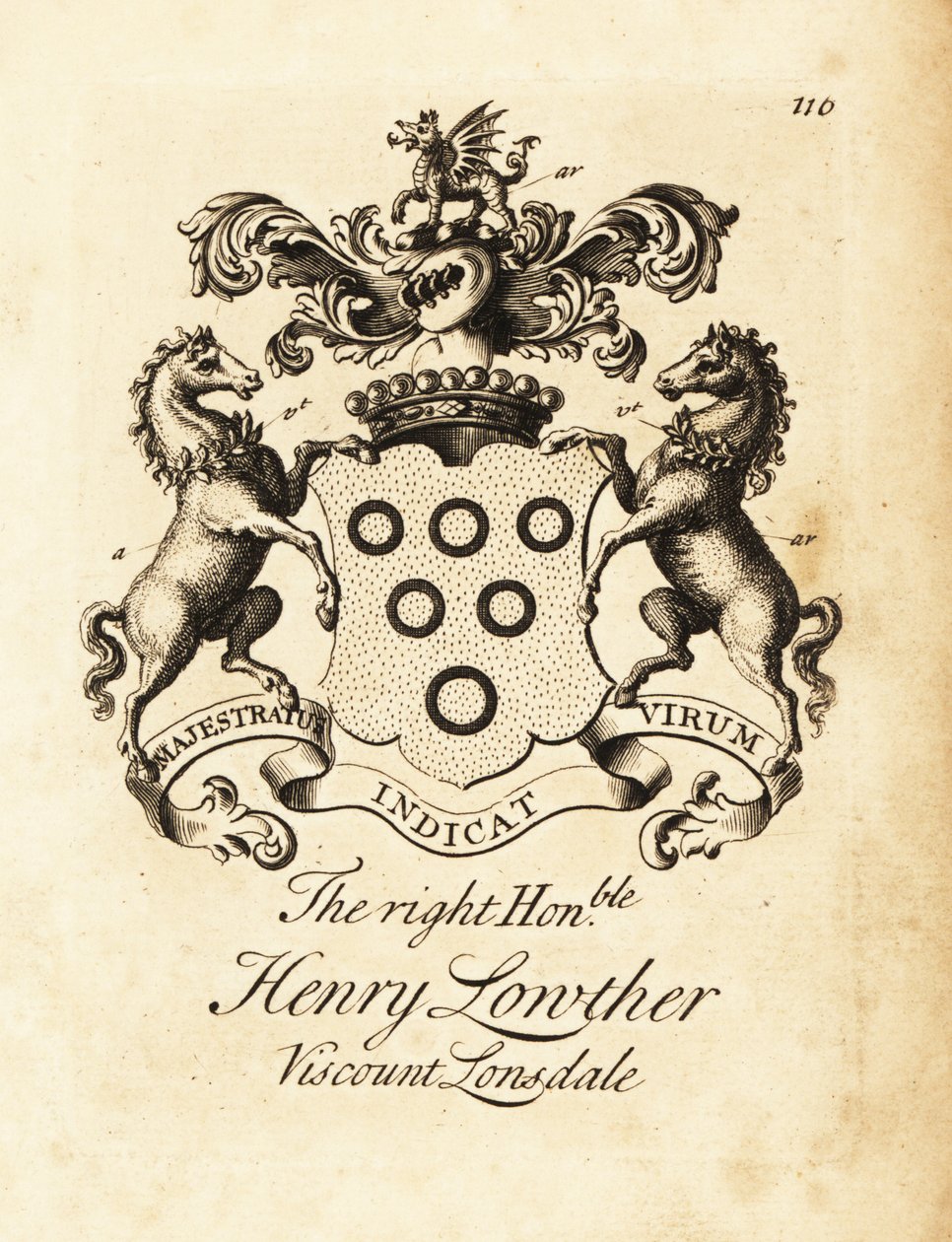 Coat of Arms of Henry Lowther, 3rd Viscount Lonsdale (1694-1751)
