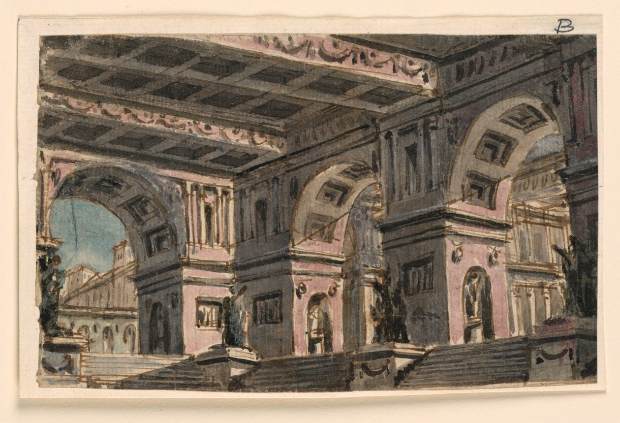 Stage Design, Palace Atrium by Angelo Toselli