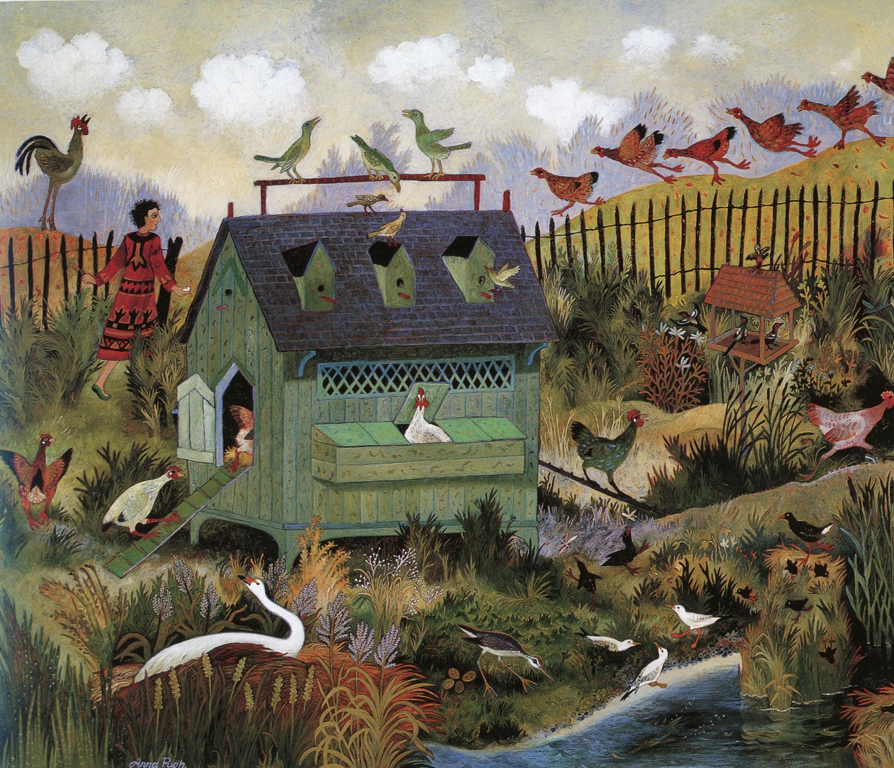 Busy Birds by Anna Pugh: Highest-quality art reproduction