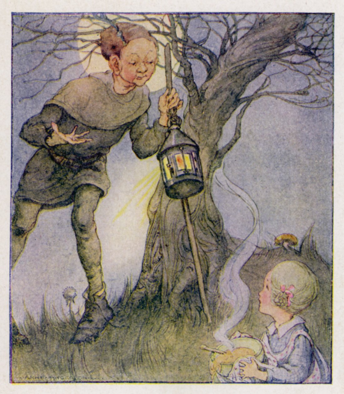 Nursery Rhyme: The Man In The Moon Came Down Too Soon