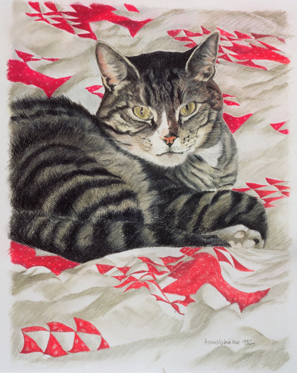Cat on Quilt by Anne Robinson: Buy fine art print