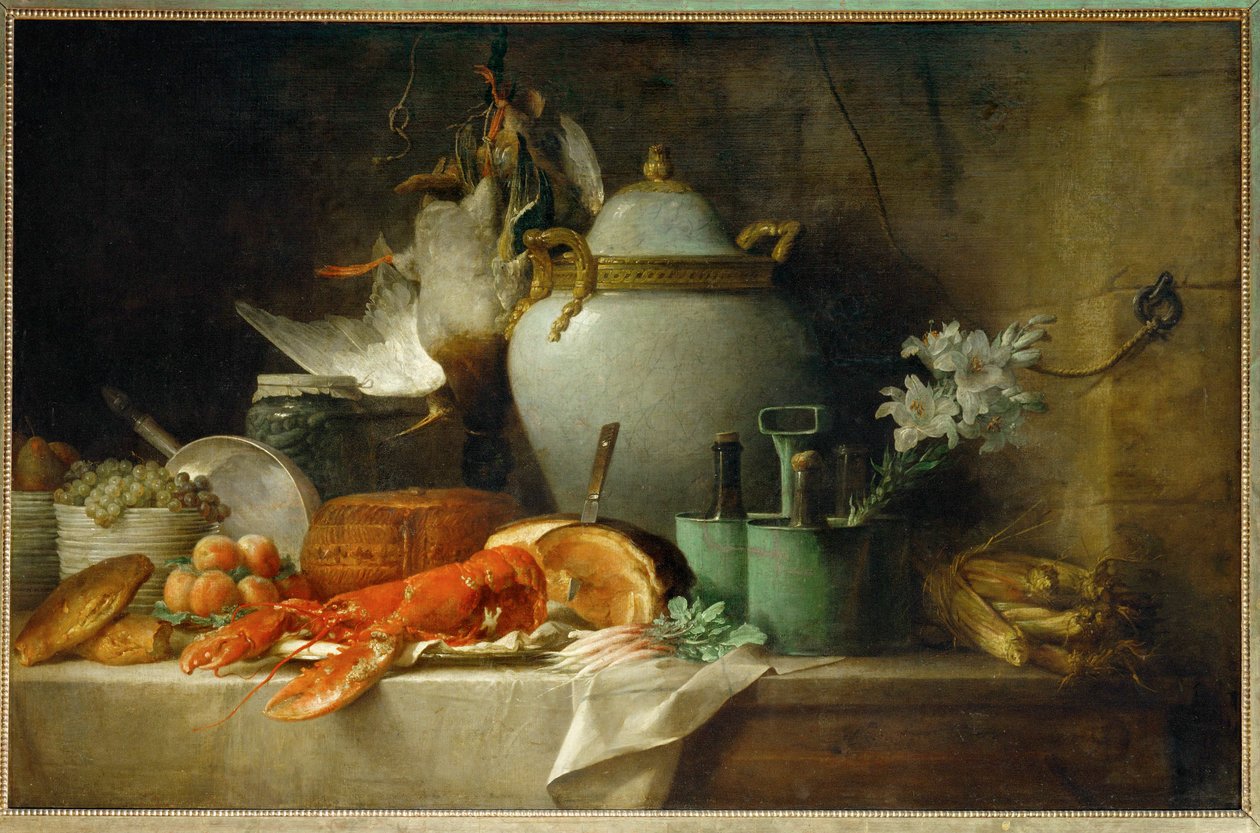 Vase, Lobster, Fruits, and Game - Still-life with Vase, Lobster, Fruit ...