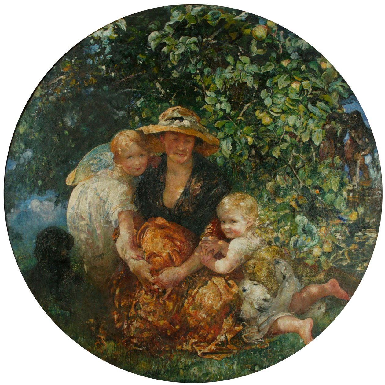 Mrs. A Scott-Elliot and Children by Annie Louisa Swynnerton