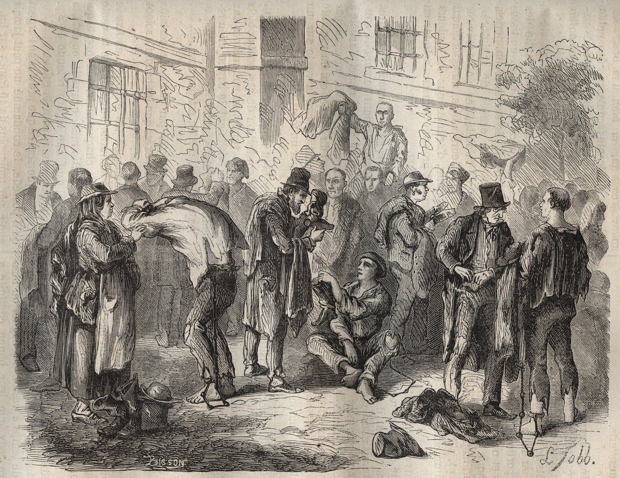 Forcats selling their belongings before entering the Toulon Bagne in ...