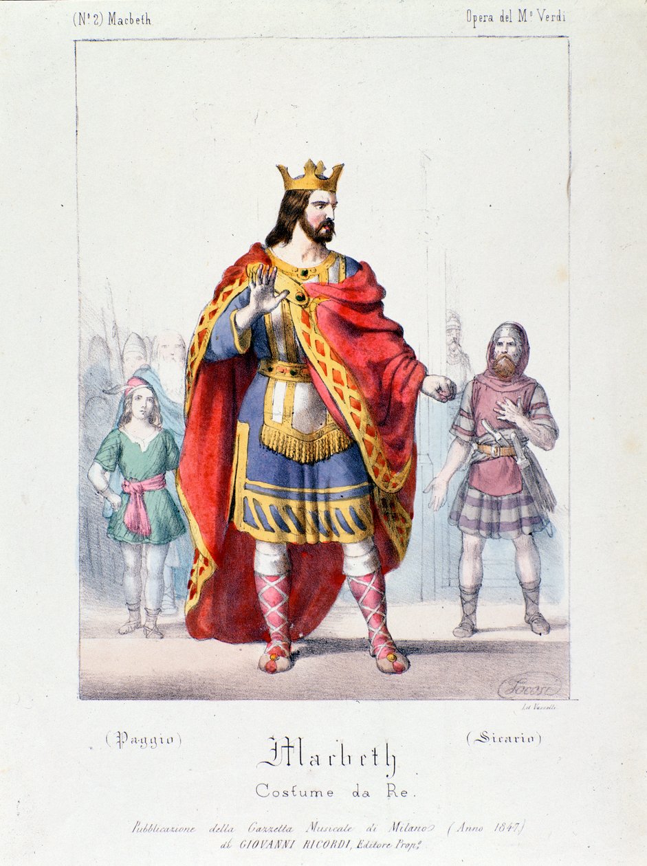 Macbeth king character in Macbeth opera by Giuseppe Verdi