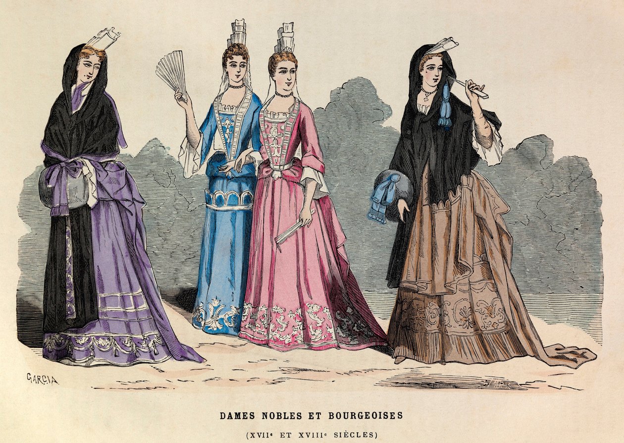 Noble and Bourgeois Ladies Costumes in the 17th and 18th Century ...