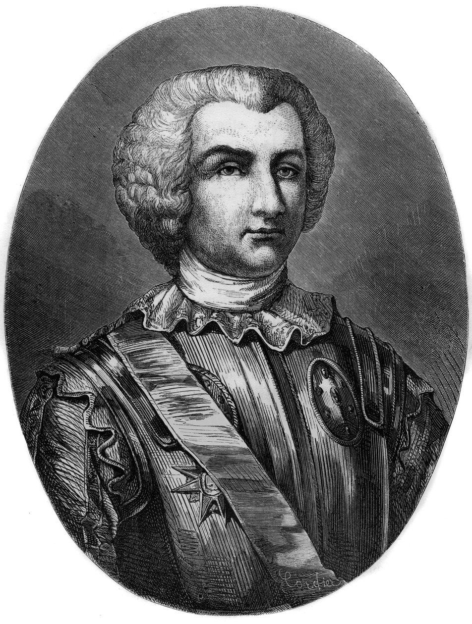 Portrait of Thomas Arthur (1702-66) Earl of Lally - Engraving of 1863 ...