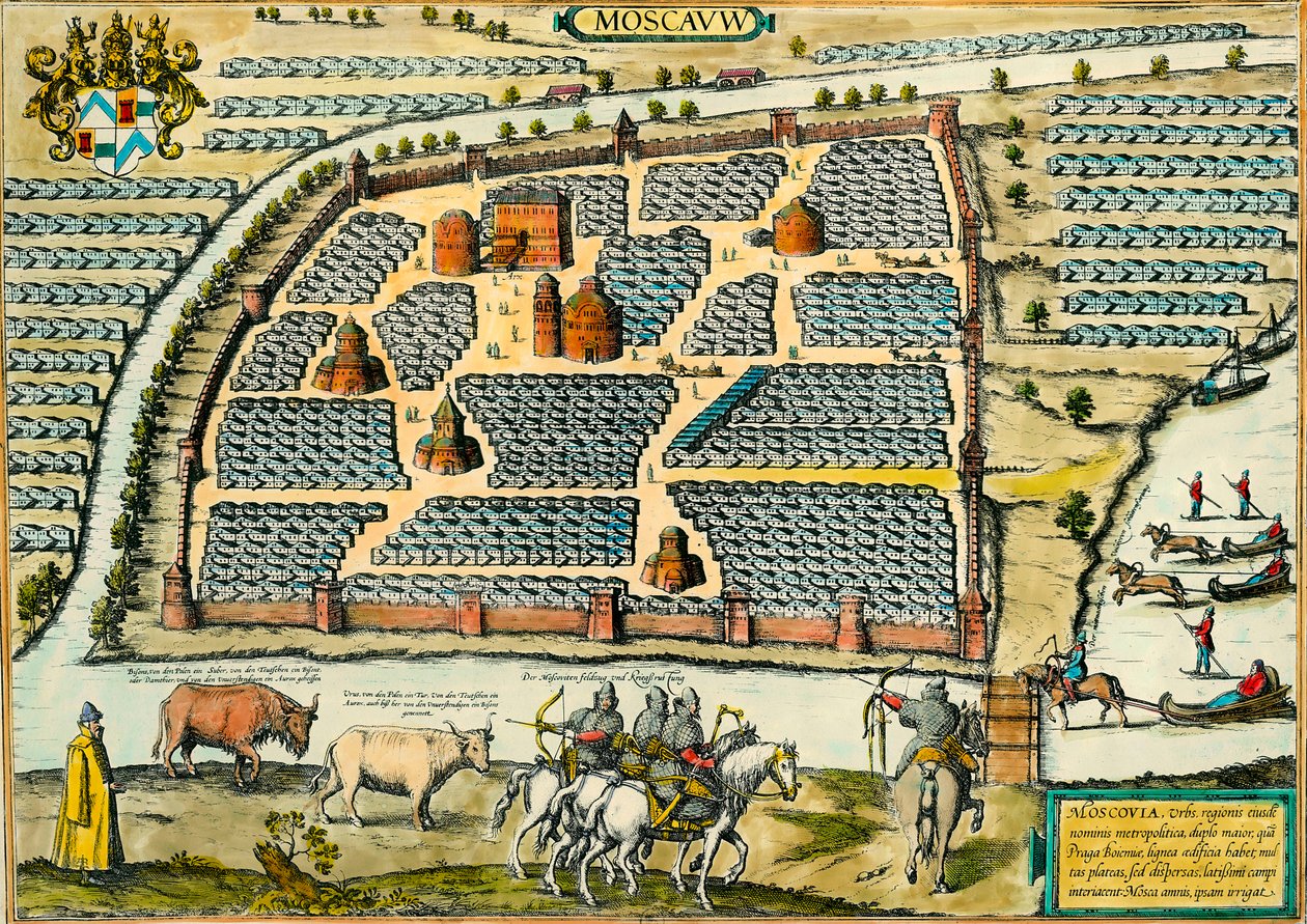 View of Moscow in the Middle Ages. Engraving. Private collection