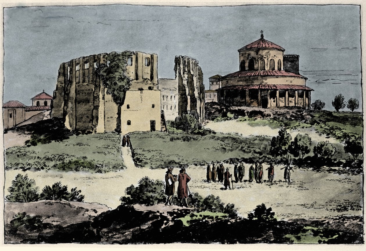 View of the Church of Santa Costanza, mausoleum of Emperor Constantine ...
