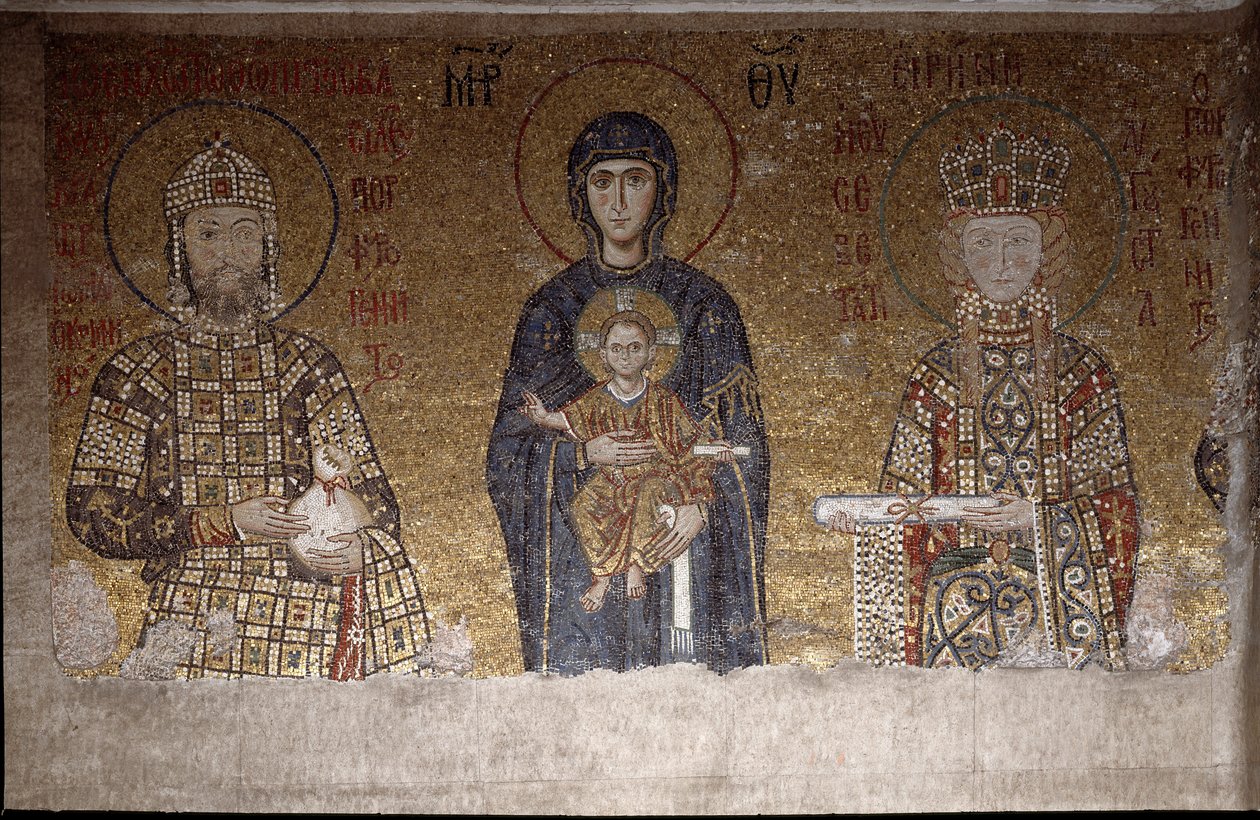 The Virgin sitting between John II Komnenos and his wife Irene of ...