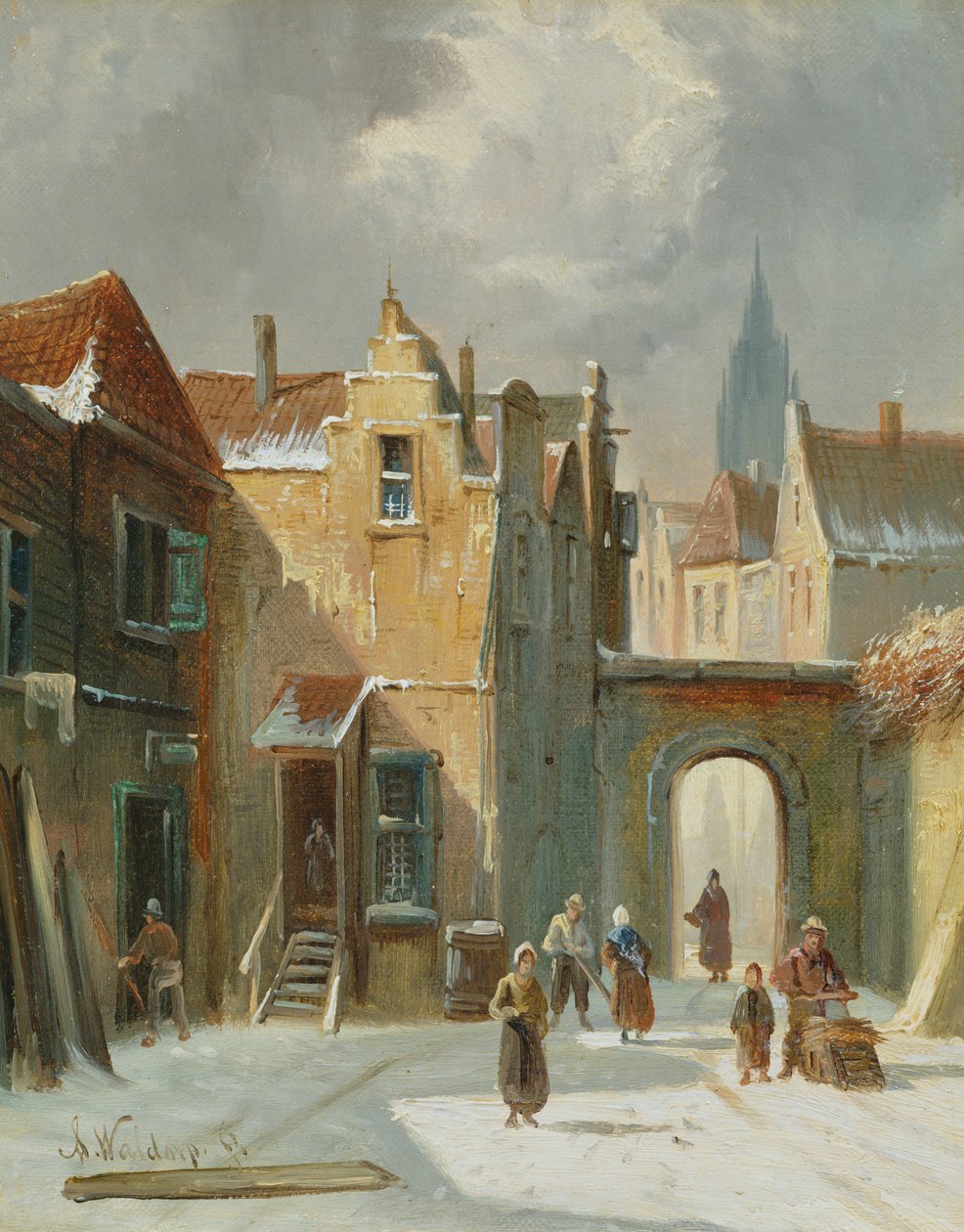 Winter Street Scene by Anthonie Waldorp: Buy fine art prints