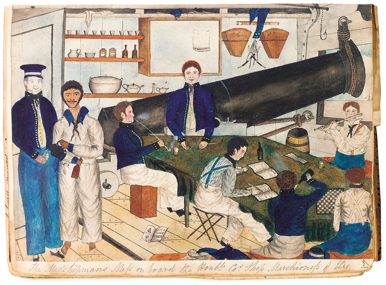 The Midshipman's Mess on Board the Honourable Cos Ship Marchioness of ...