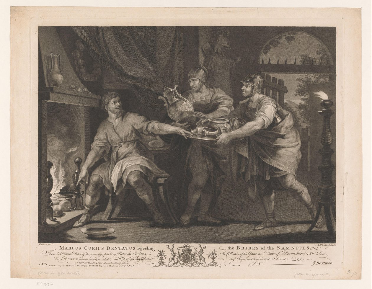 Manius Curius Dentatus Rejecting the Bribes of the Samnites (series ...