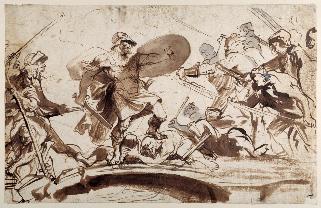 Horatius Cocles defending the Tiber Bridge