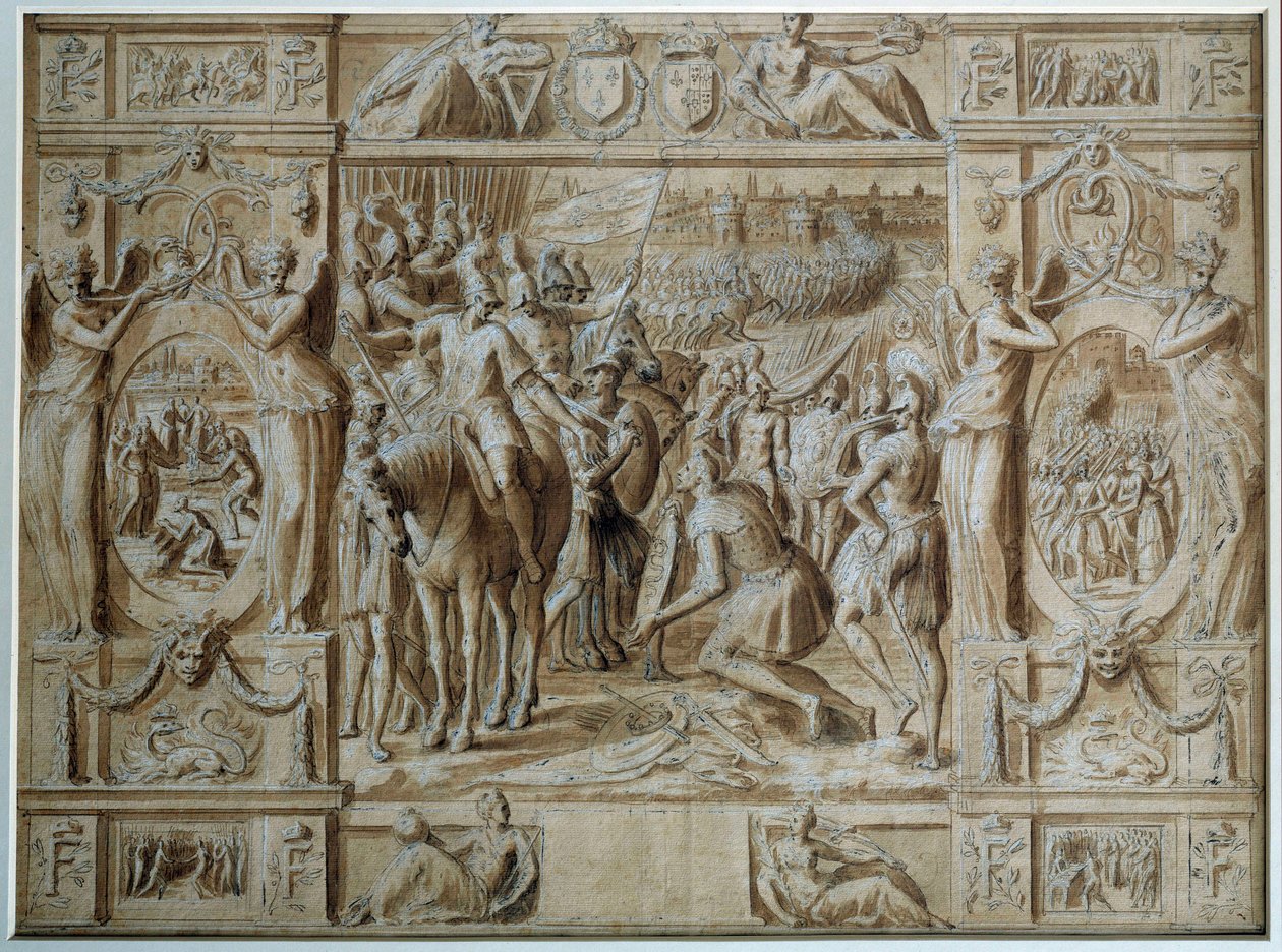 The Submission of Milan (Drawing by Antoine Caron)