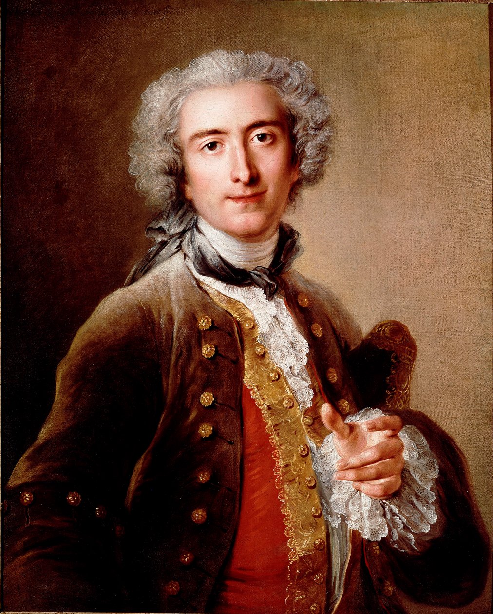 Portrait of Philippe Coypel, brother of the artist. Painting by Charles ...