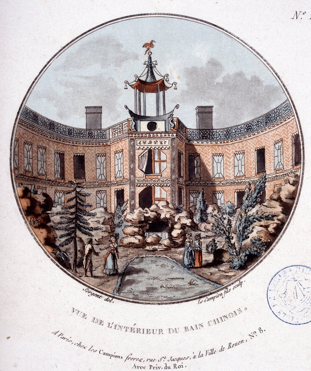 View of the Interior of the Chinese Bath, Paris. In Picturesque Views ...