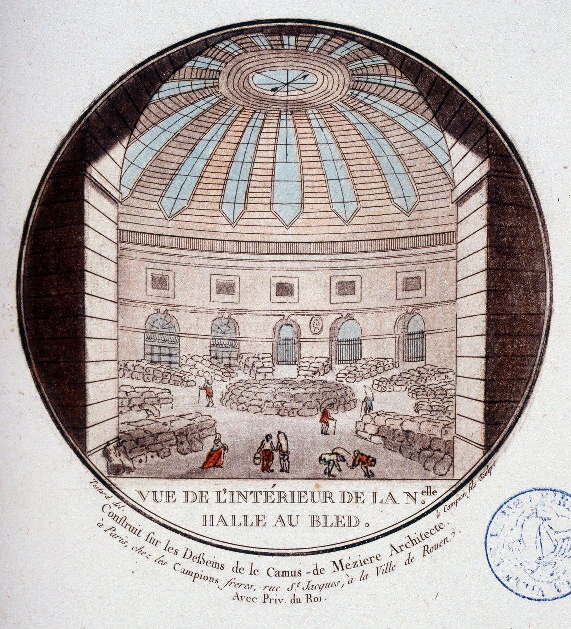 View of the Interior of the New Market Hall Built by Le Camus de ...