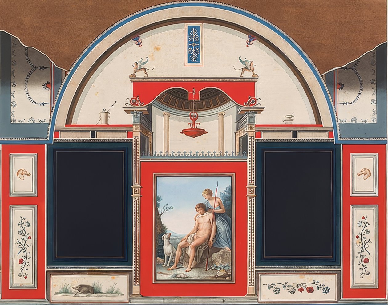 Wall Painting of a Roman House on the Grounds of Villa Negroni in Rome ...