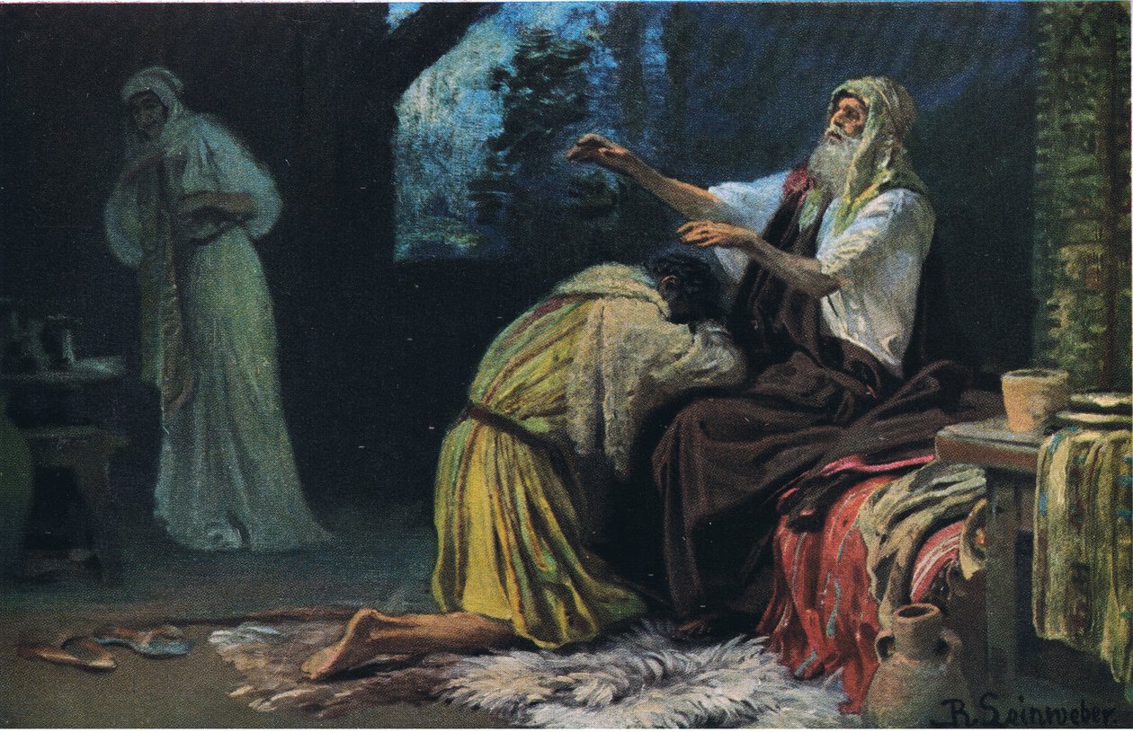 Isaac Blessing Jacob, from Hulberts Story of the Bible published by The John Winston Company
