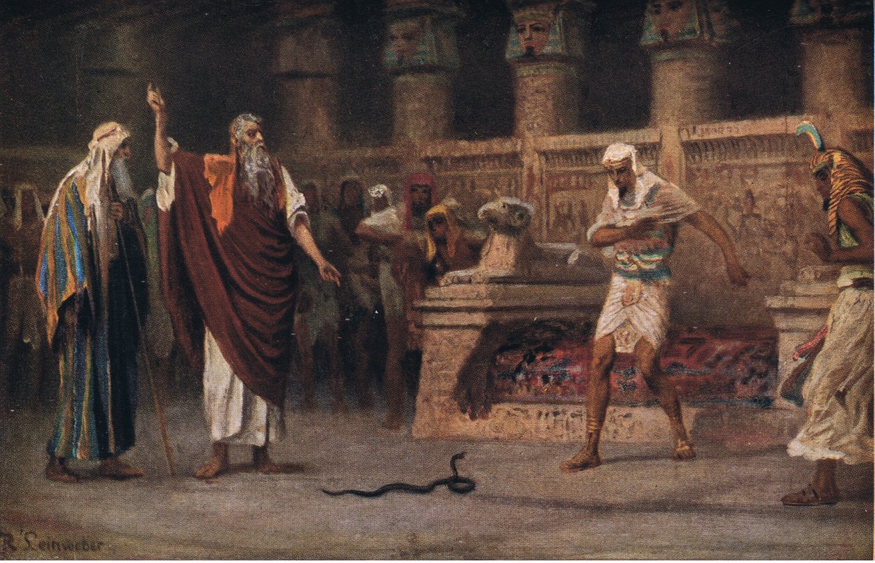 Moses and Aaron Before Pharaoh, from Hulbert's Story of the Bible