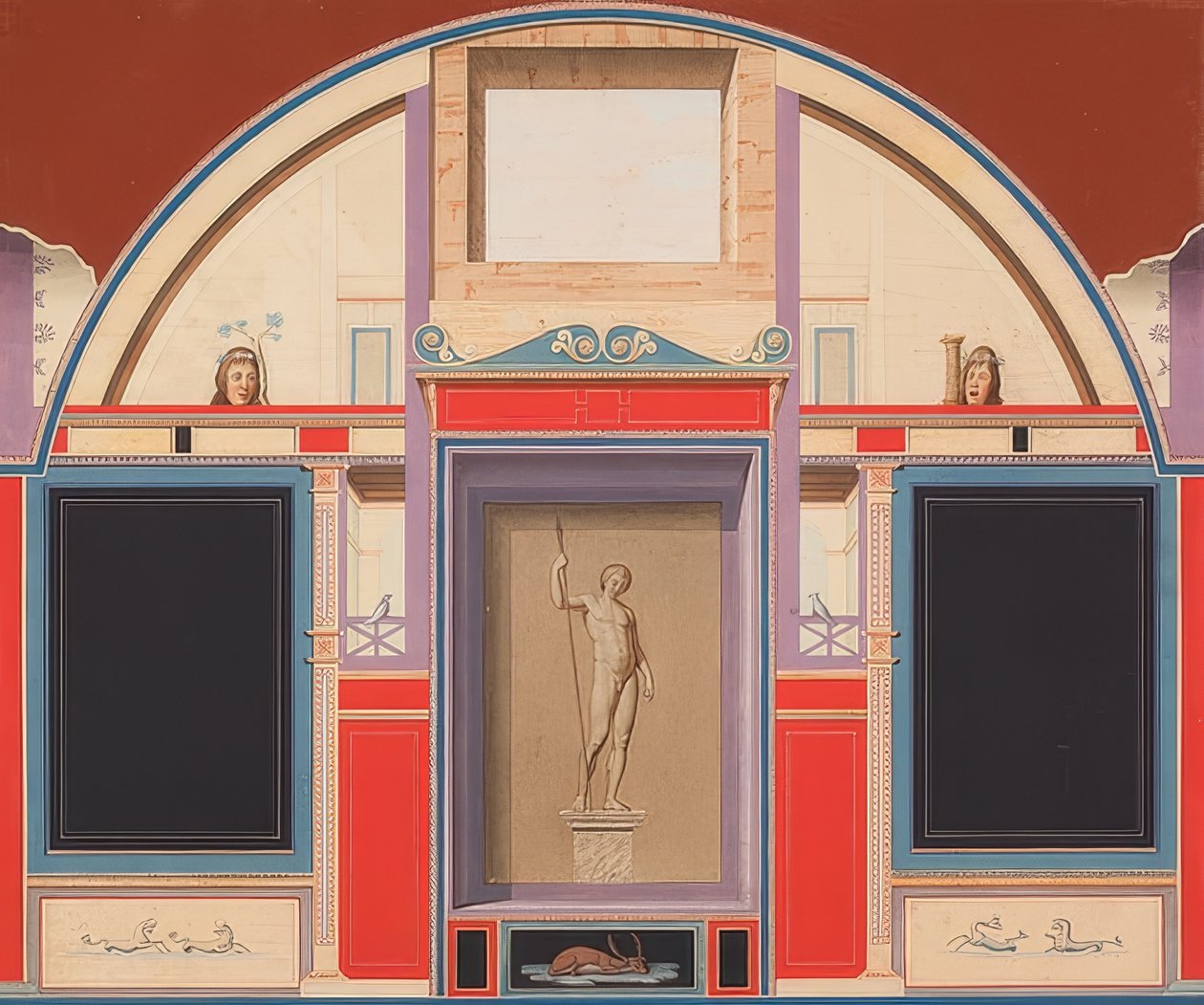 Wall Painting of a Roman House on the Grounds of Villa Negroni in Rome ...