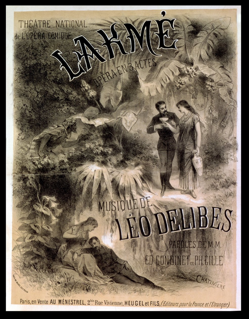 Poster Advertising 'Lakme', Opera by Leo Delibes