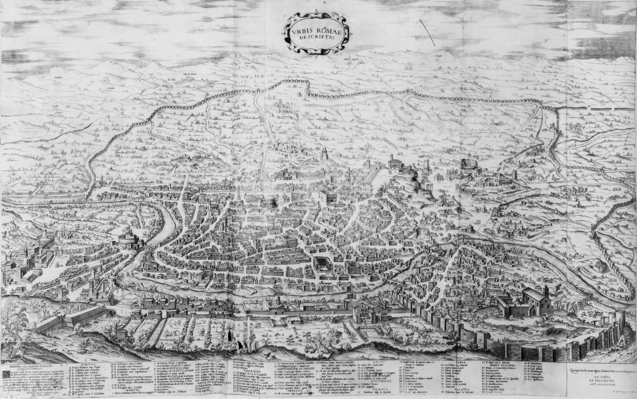 Map of Rome, from the 'Speculum Romanae Magnificentiae' Published in 1562