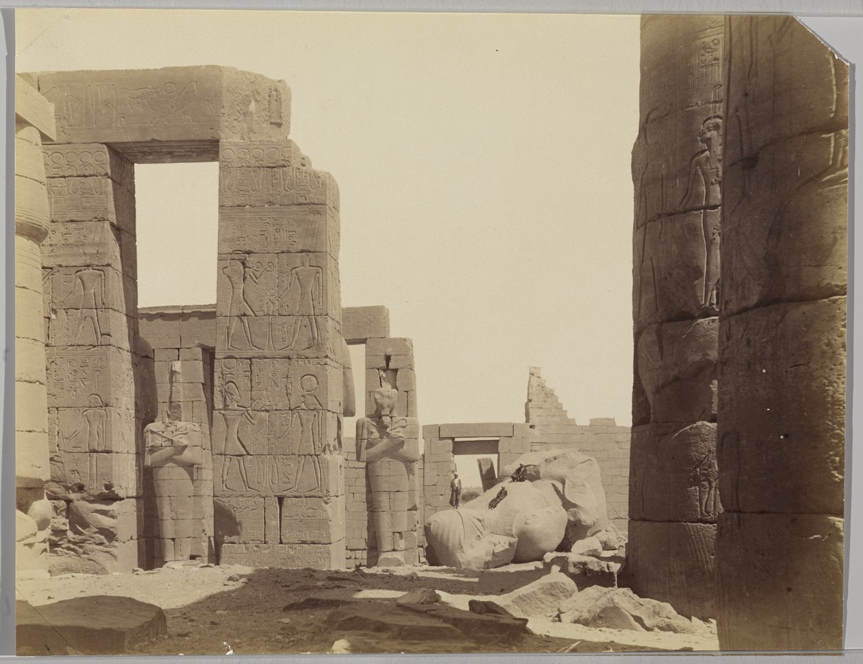 Ramesseum with the Statue by Antonio Beato: Fine art print