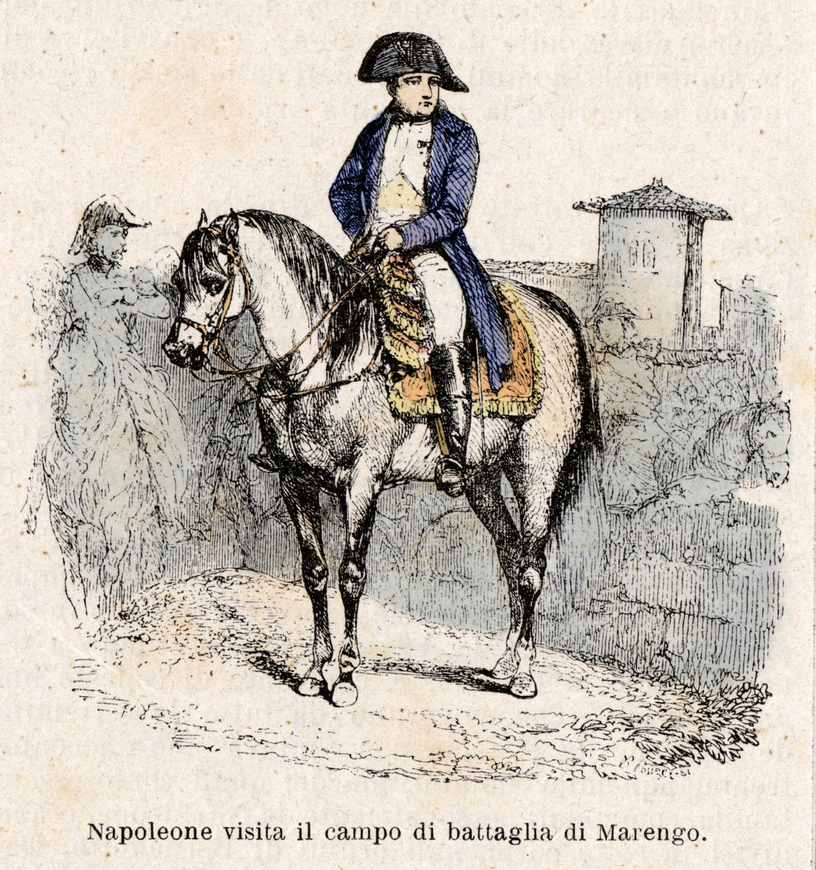 Napoleon Bonaparte in Italy, visits the Marengo battlefield
