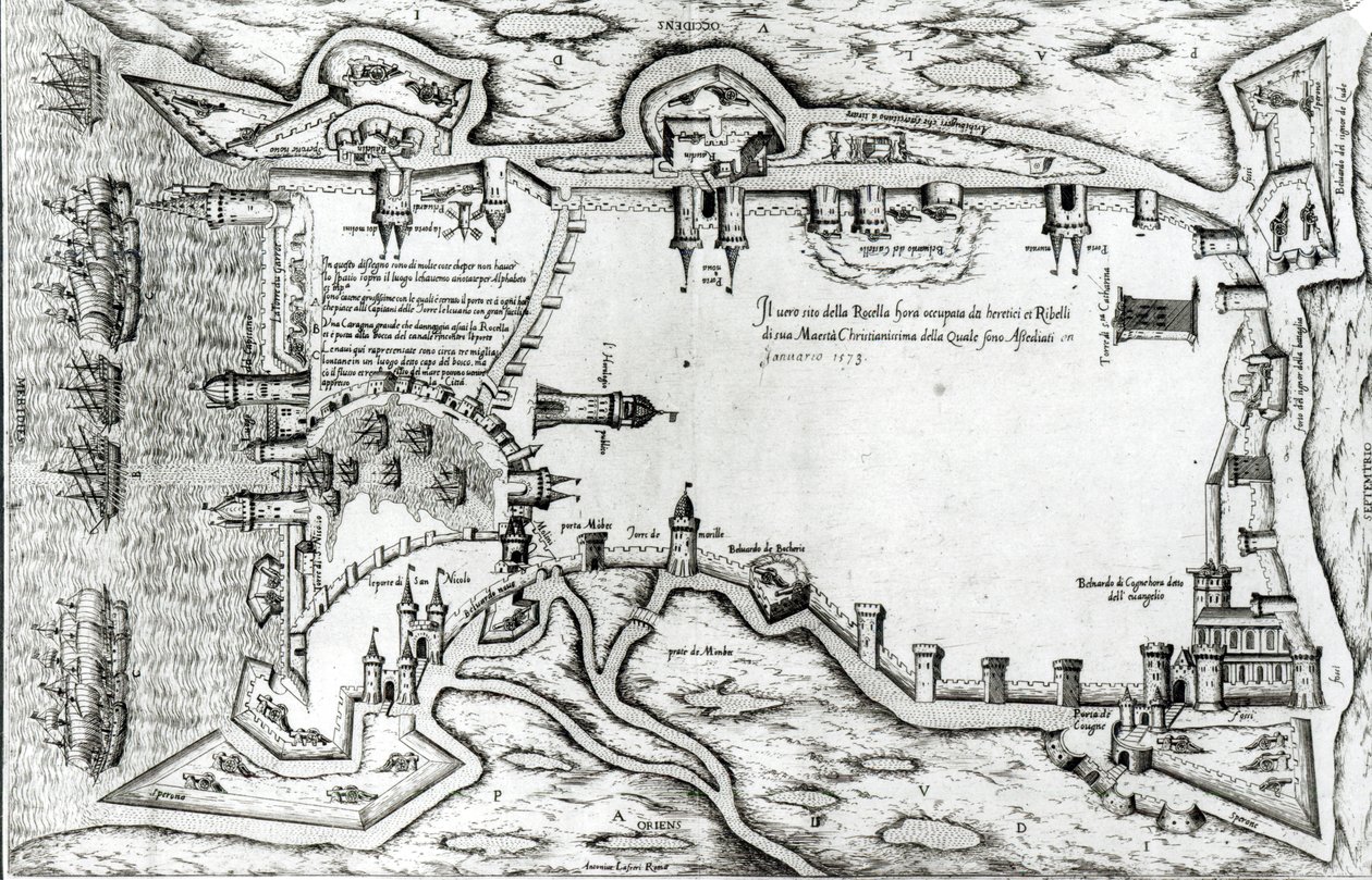 Map Illustrating La Rochelle Occupied by the Huguenots