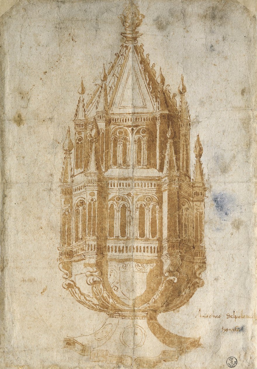 Thurible, Drawing by Antonio Pollaiuolo: Fine art print