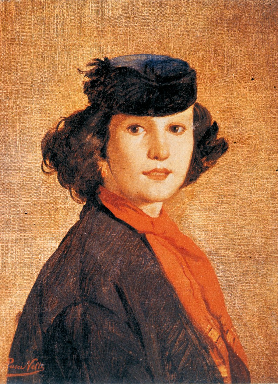 Portrait of Wife (Nerina Badioli) by Antonio Puccinelli, oil on canvas ...