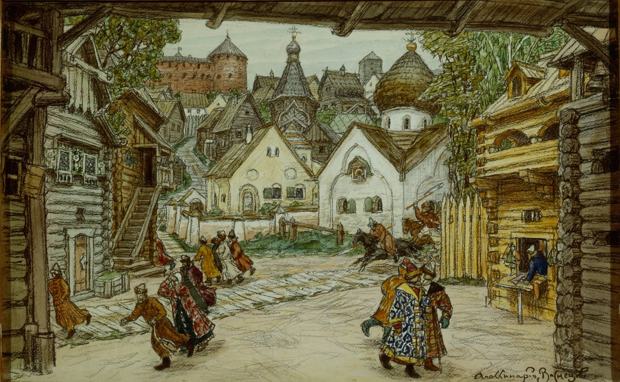 Stage design for the opera The Oprichnik by Pyotr Tchaikovsky, 1911